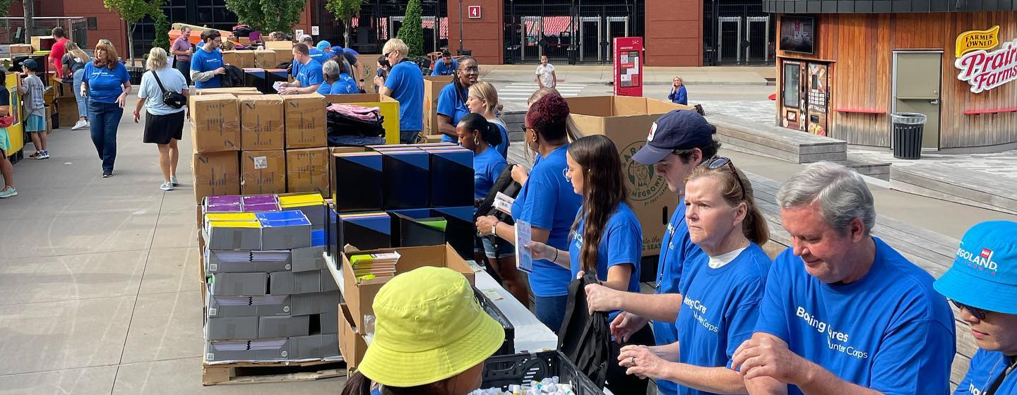 Ballpark Village - Kidsmart hands out free backpacks